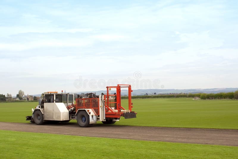 Turf lifting machinery stock image. Image of farmland - 14232325