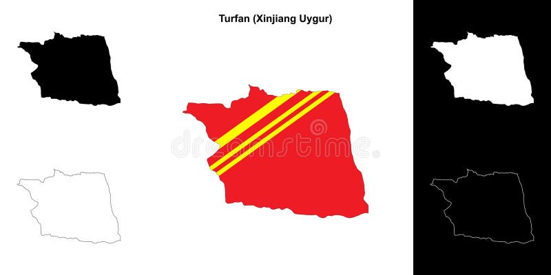 Turfan outline map stock vector. Illustration of detailed - 334852864