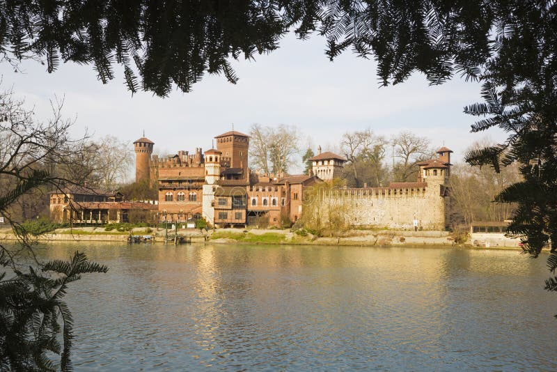 Turin - the Borgo Medievale Castle Stock Photo - Image of monument ...