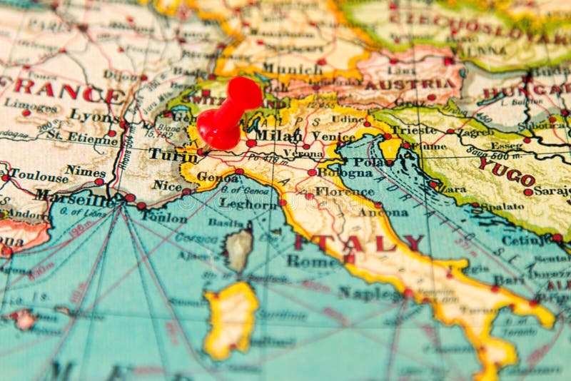 Turin on the map stock image. Image of push, pinned, place - 3781441 Turin on the map stock image. Image of push, pinned, place - 3781441