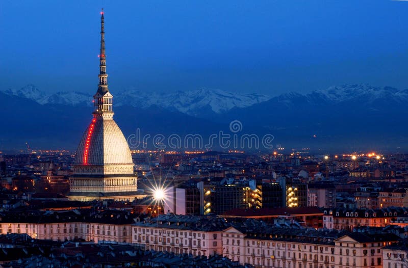 Turin by night stock photo. Image of italy, italian, cinema - 3823502