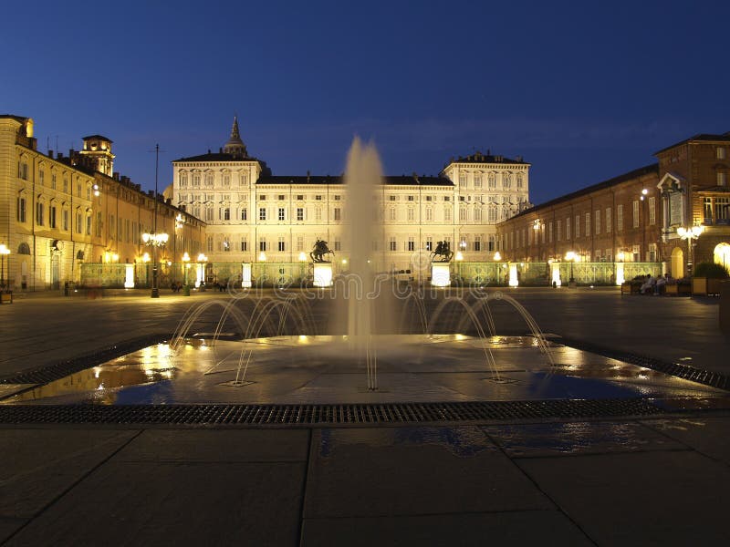Turin - Piazza Castello stock photo. Image of fountain - 22908990