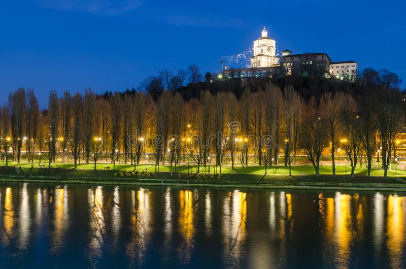 Turin (Torino), Monte Dei Cappuccini and River Po Stock Image - Image ...