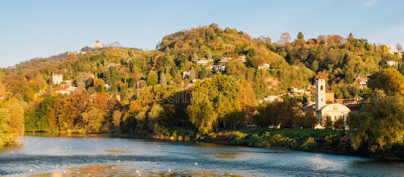 Turin (Torino), Panorama with Hills Stock Photo - Image of superga ...