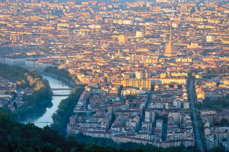 Turin (Torino), Landscape with Mole Antonelliana Stock Image - Image of ...