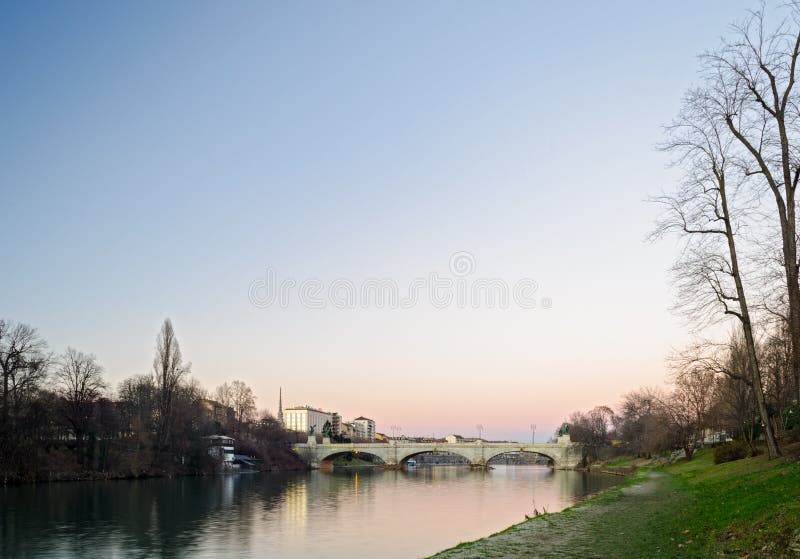 Turin (Torino), river Po stock image. Image of landscape - 48562689