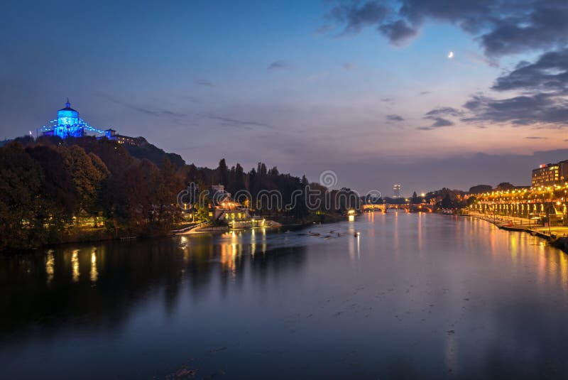 Turin (Torino) Scenic View on River Po Stock Photo - Image of torino ...