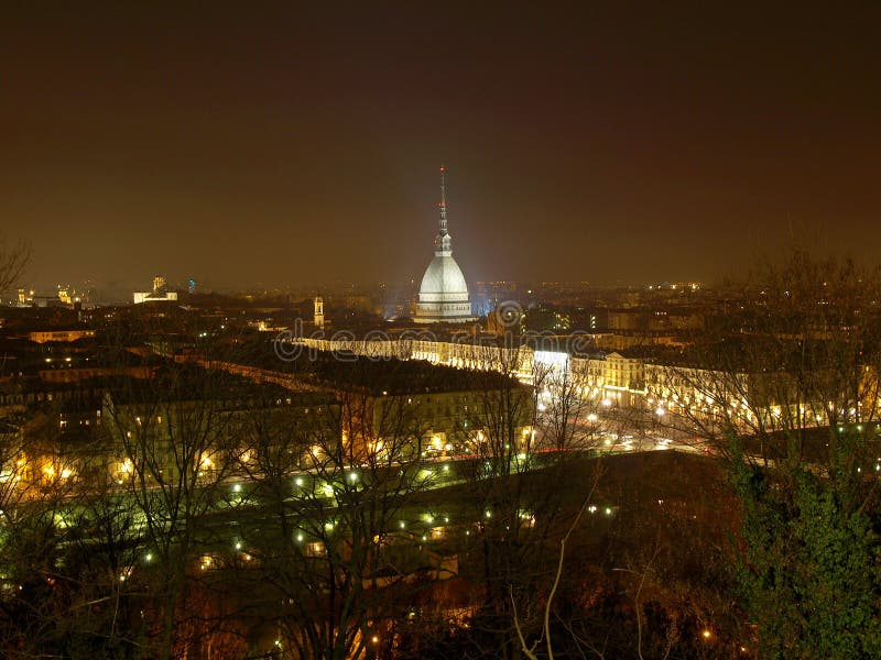 Turin view stock image. Image of lights, italy, mole - 13458009