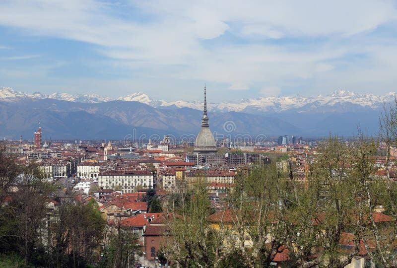 Turin view stock image. Image of town, mountains, skyline - 19086093