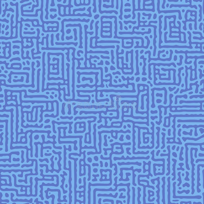 Cerulean Blue Abstract Background Turing Seamless Trippy Pattern