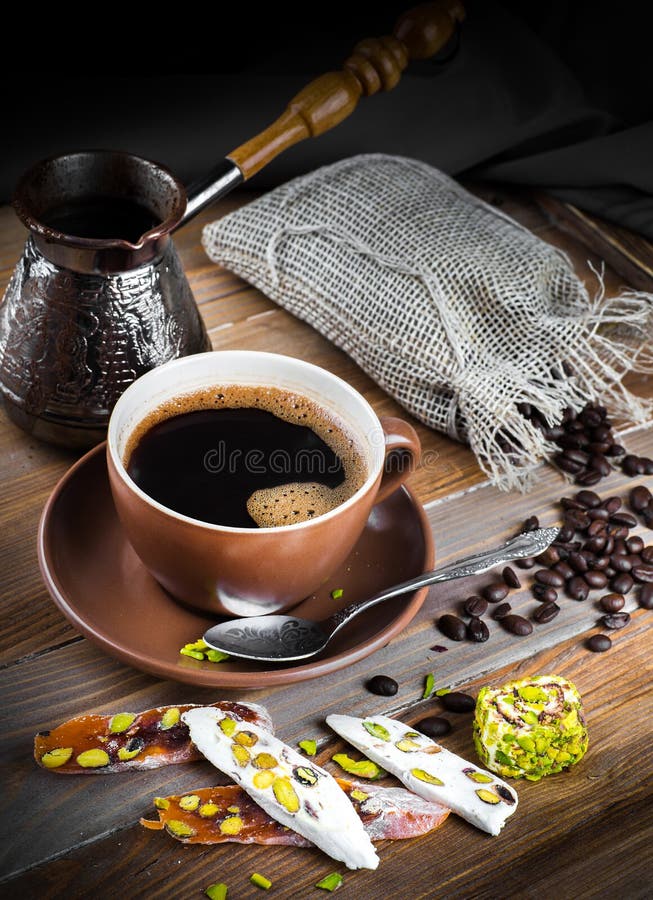 Turk and Coffee Turkish Delight Stock Photo - Image of turkey, turk ...