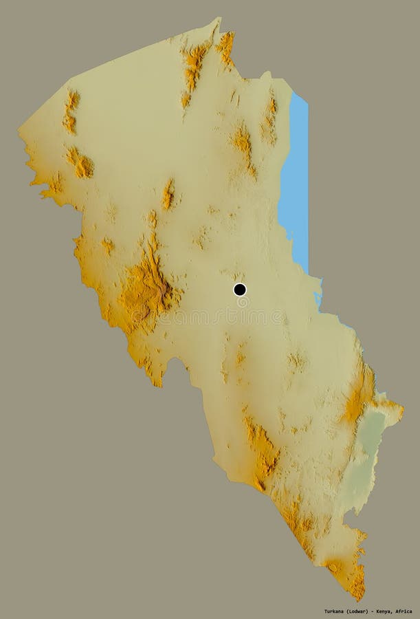 Turkana, County of Kenya, on Solid. Administrative Stock Illustration ...