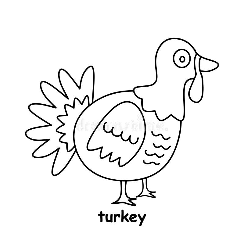 Turkey Children Book Illustration, Trace and Coloring Vector World Wild ...