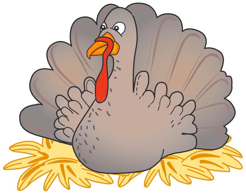 Thanksgiving Turkey with Ham Stock Vector - Illustration of dinner ...