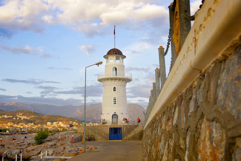 Turkey. Alanya Lighthouse View. Stock Image - Image of architecture ...