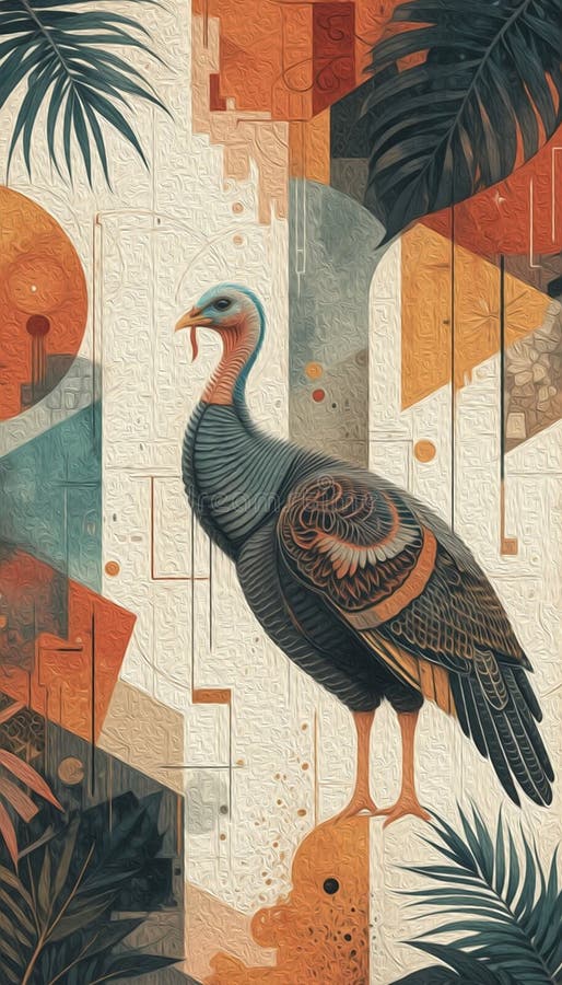 Turkey . Animal Illustration . Oil Paint . Printable Pattern for Wall ...