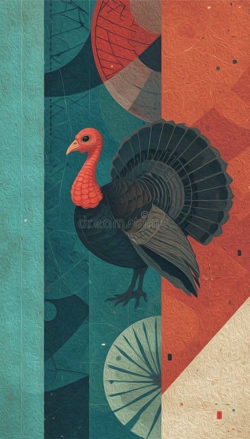 Turkey . Animal Illustration . Oil Paint . Printable Pattern for Wall ...