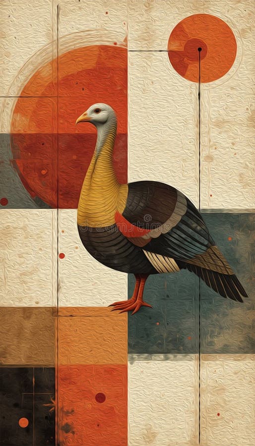 Turkey . Animal Illustration . Oil Paint . Printable Pattern for Wall ...