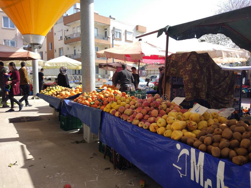 Turkish Bazaar Fruit and Vegetable Stall Editorial Stock Image - Image ...