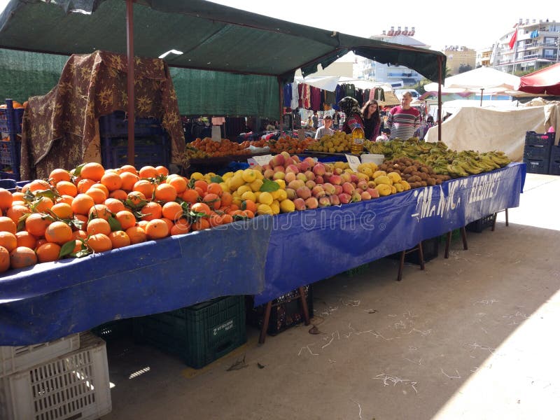 Turkish Bazaar Fruit and Vegetable Stall Editorial Photography - Image ...