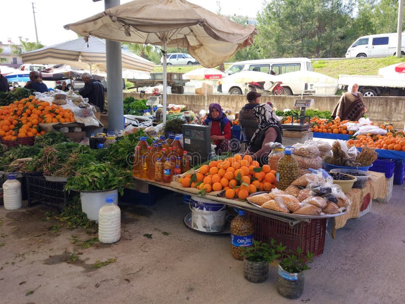 Turkish Bazaar Fruit and Vegetable Stall Editorial Image - Image of ...