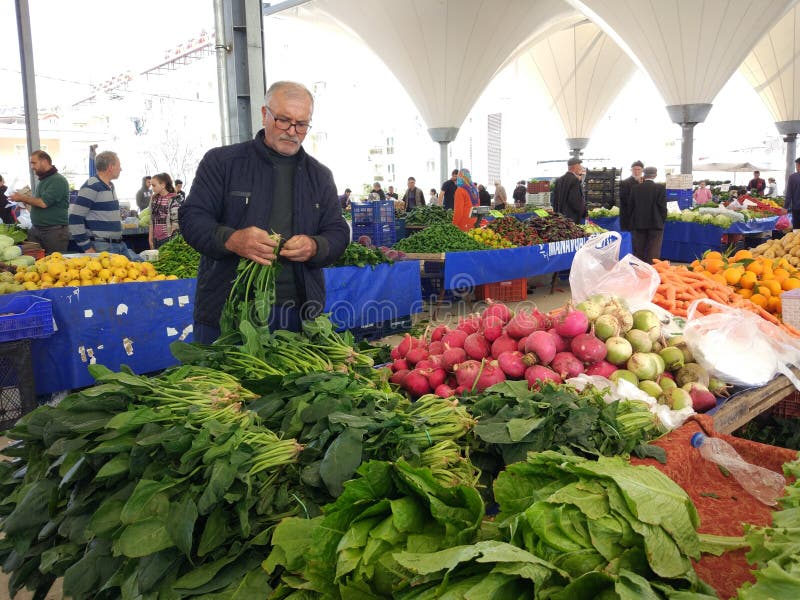 Turkish Bazaar Fruit and Vegetable Stall Editorial Photo - Image of ...