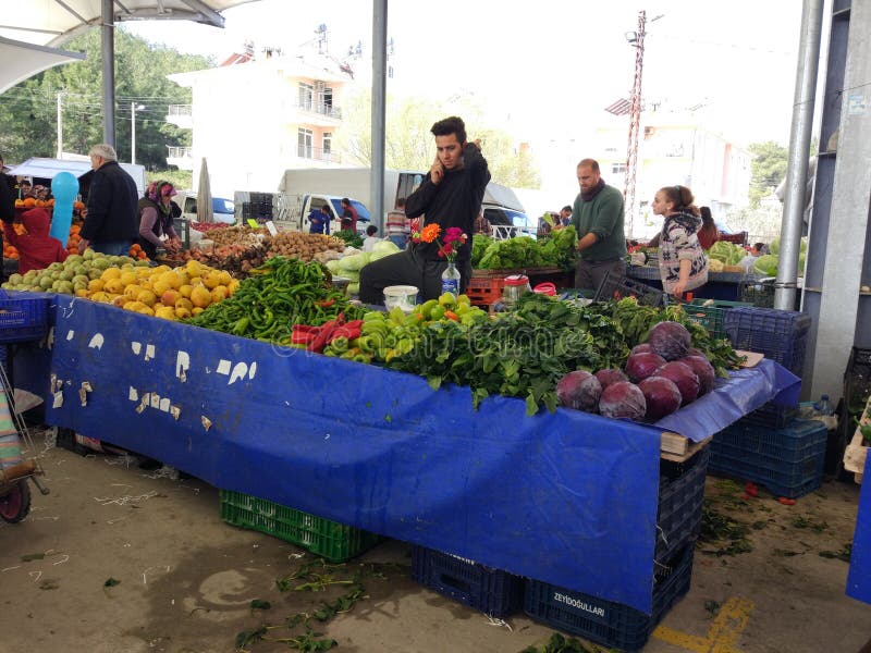 Turkish Bazaar Fruit and Vegetable Stall Editorial Image - Image of ...