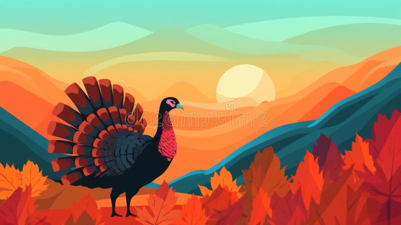 Turkey in the Autumn Landscape with Mountains in the Background Stock ...