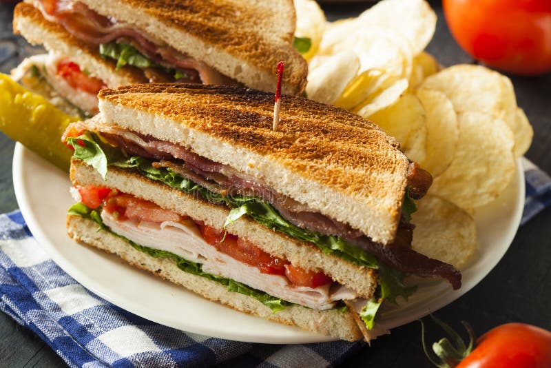 Turkey and Bacon Club Sandwich Stock Image - Image of bacon, delicious ...