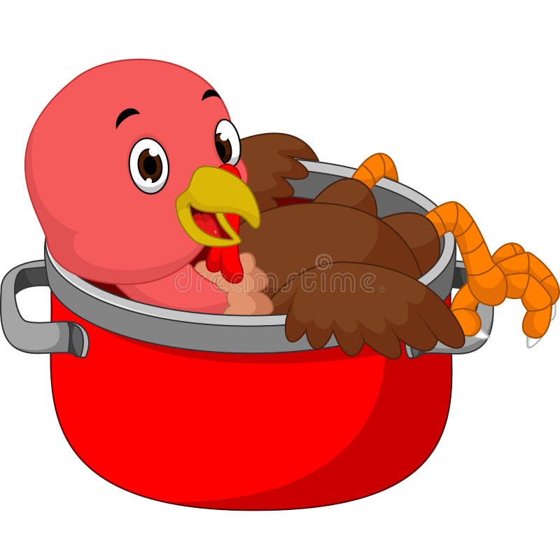 Turkey bird cartoon stock vector. Illustration of saucepan - 77260103