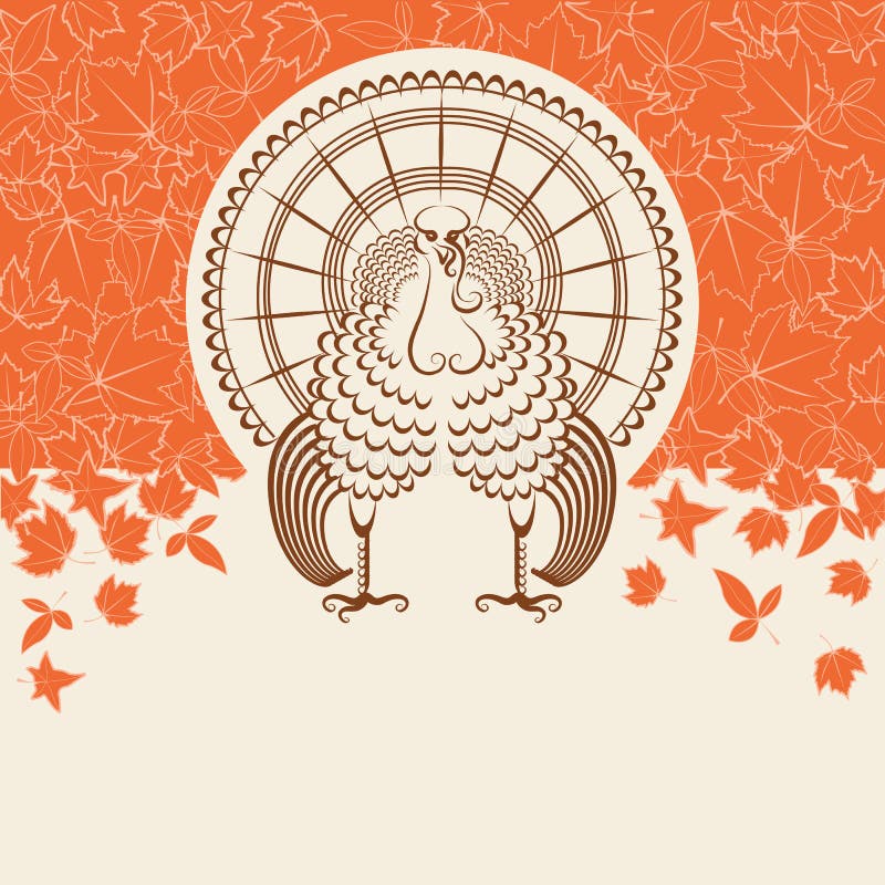 Turkey Bird for Thanksgiving Day Card for Text Stock Vector ...