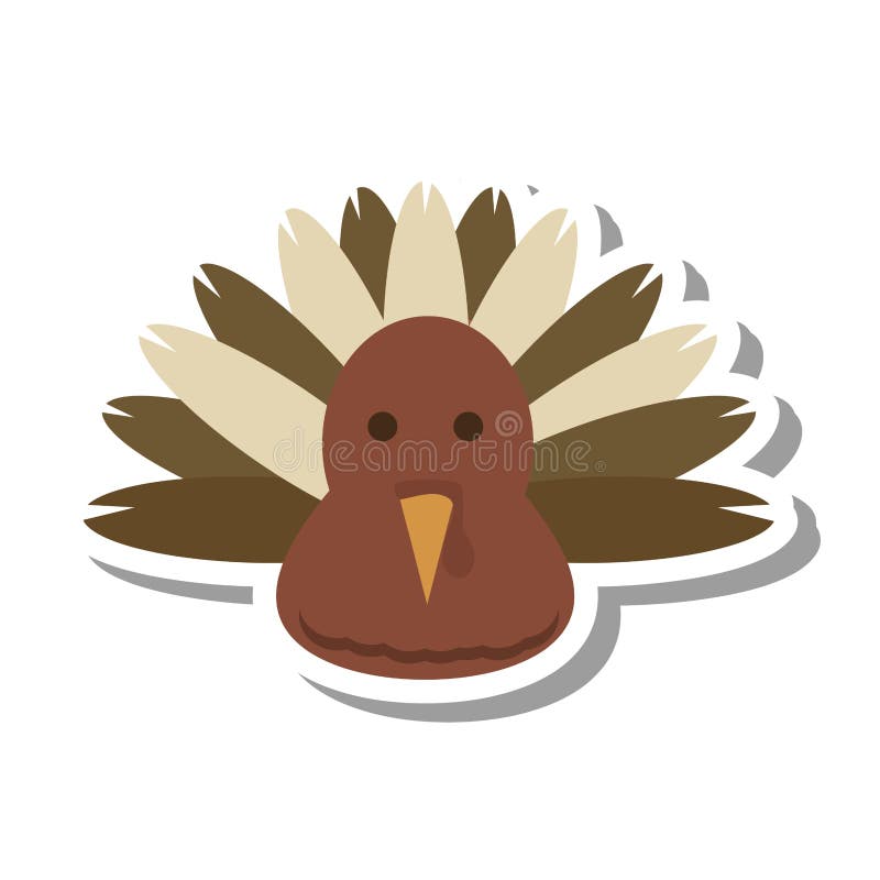 Turkey Bird Thanksgiving Icon Stock Vector - Illustration of cute ...