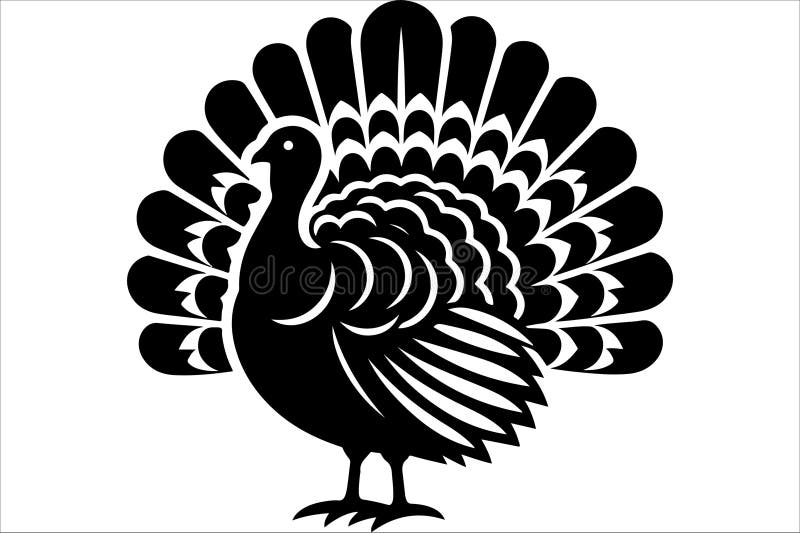 Turkey Bird Vector Silhouette Stock Vector - Illustration of isolated ...