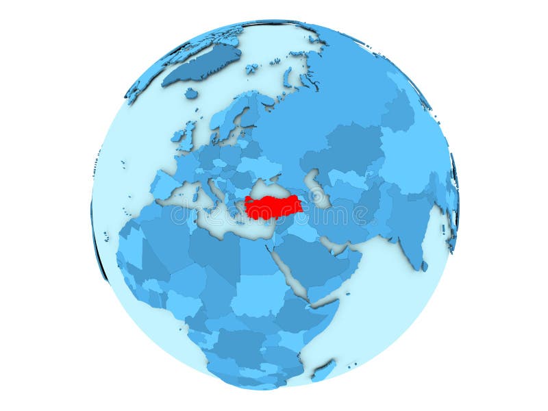Turkey On Blue Digital Planet Earth With International Network ...