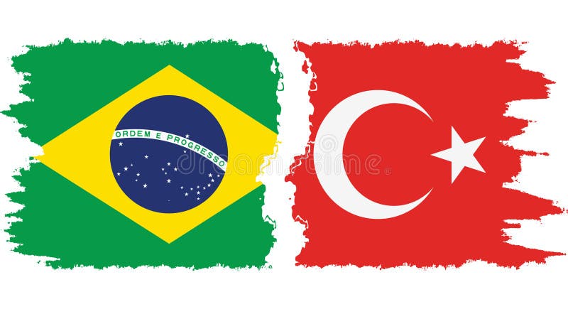 Turkey and Brazil Grunge Flags Connection Vector Stock Illustration ...