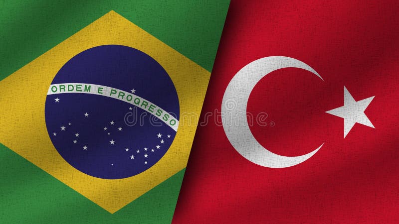 Brazil and Turkey Turkish Flags, Obsolete Torn Weathered, Crisis ...