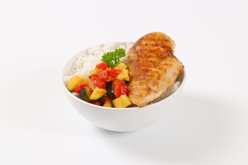 Turkey Breast with Rice and Vegetables Stock Image - Image of dish ...
