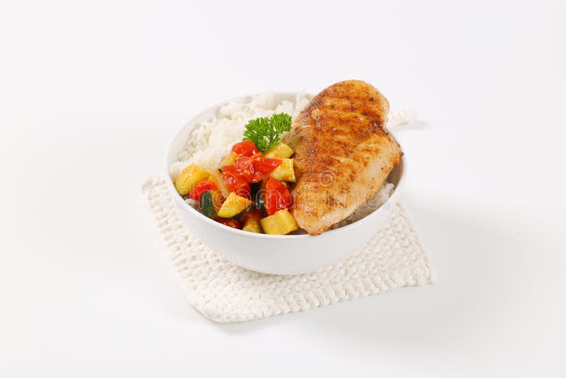 Turkey Breast with Rice and Vegetables Stock Image - Image of food ...