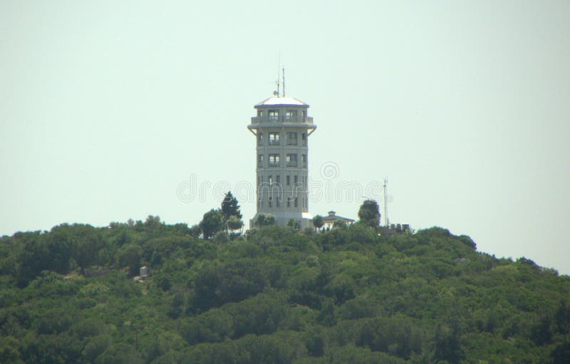 Turkey, Buyukada Island, White Tower on the Hill Stock Photo - Image of ...