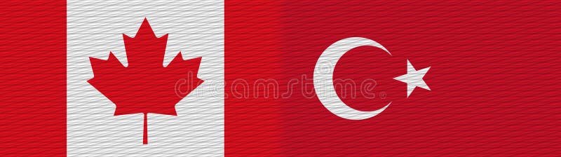 Turkey and Canada Canadian Fabric Texture Flag Stock Illustration ...