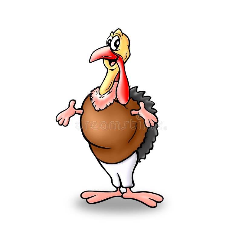 Screaming Running Cartoon Turkey Bird Character. Vector Illustration ...