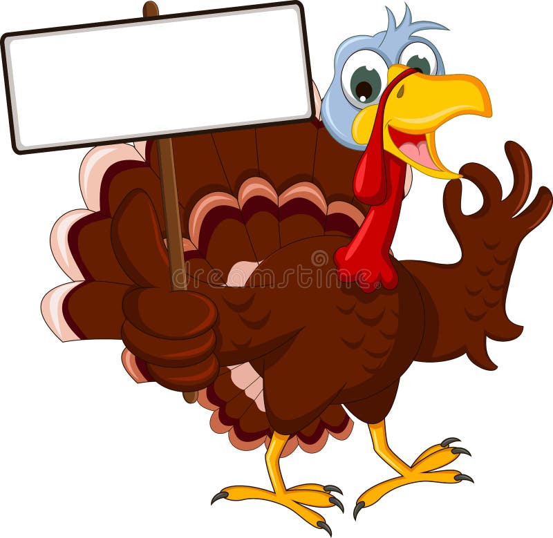 Funny Turkey Cartoon Thumb Up Stock Illustration - Illustration of cute ...