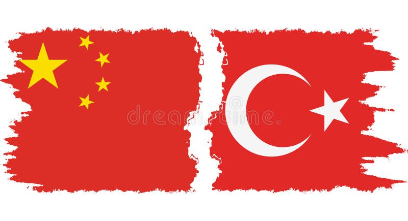 Turkey and China Grunge Flags Connection Vector Stock Vector ...