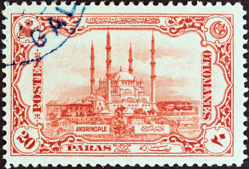TURKEY - CIRCA 1914: a Stamp Printed in Turkey Shows the Blue Mosque ...