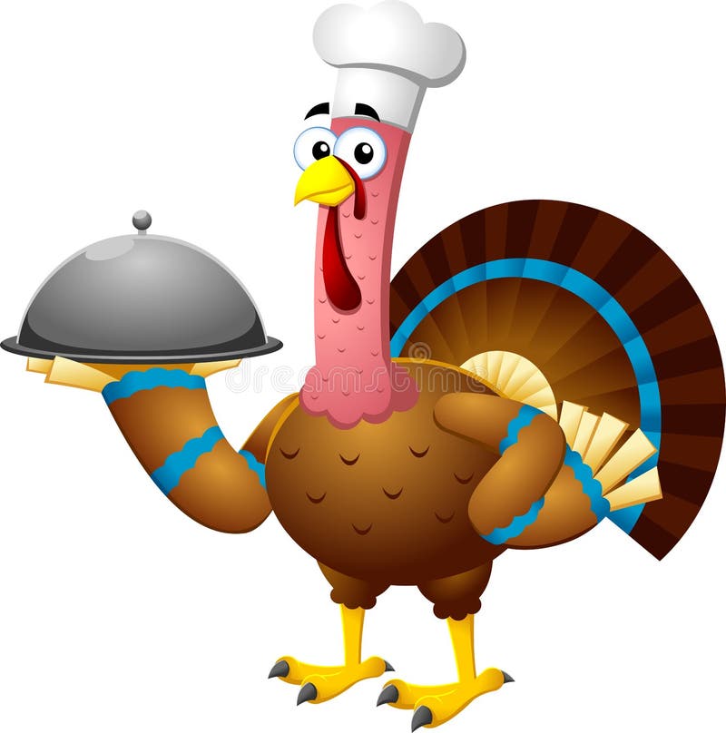 Turkey Chef Serving a Platter Banner Stock Vector - Illustration of ...