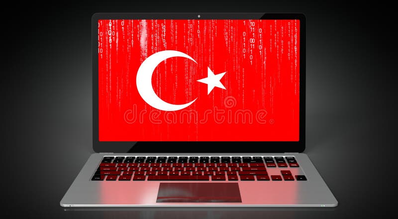 Turkey - Country Flag and Binary Code on Laptop Screen Stock ...