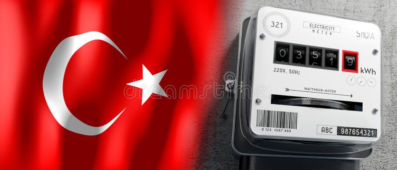 Turkey - Country Flag and Energy Meter Stock Illustration ...