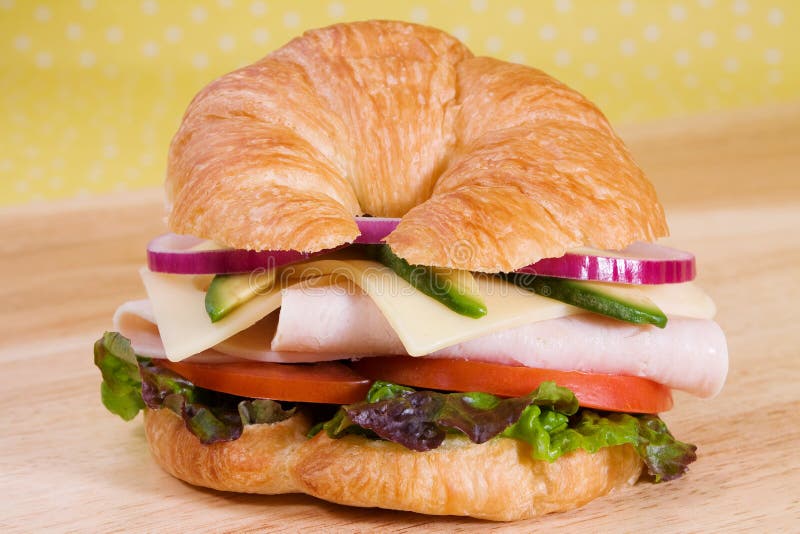 Turkey Croissant Sandwich stock image. Image of sandwich - 10257517