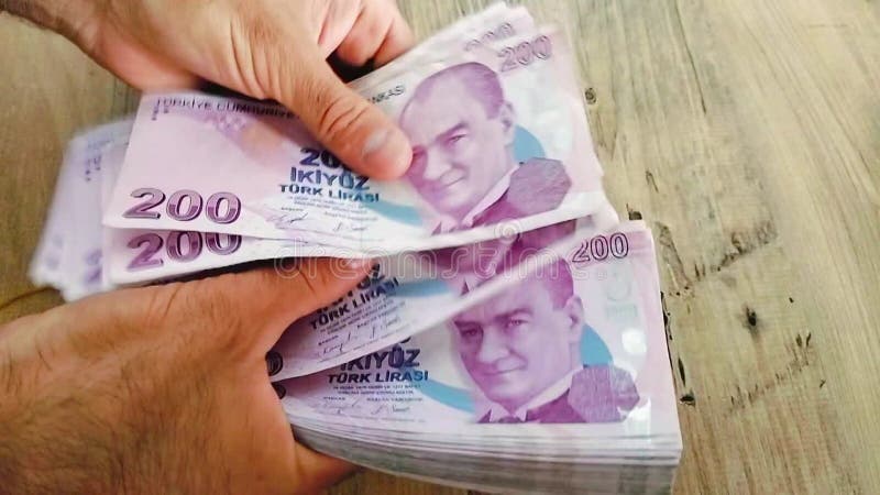 Turkey Currency Counting and Sorting Stock Video - Video of currency ...