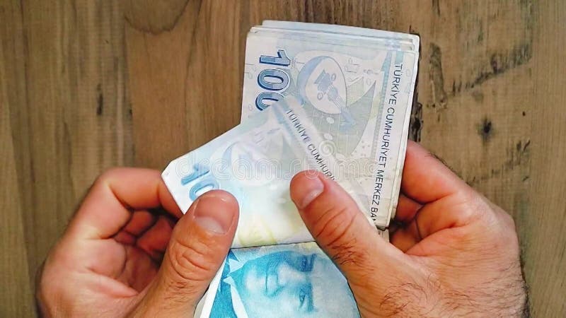 Turkey Currency Counting and Sorting Stock Footage - Video of pile ...